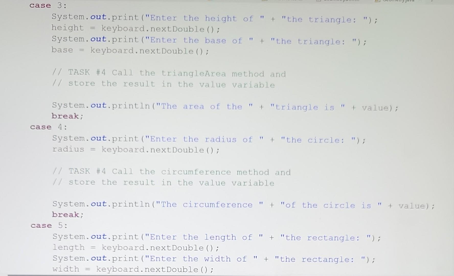 Solved - Be able to write methods - Be able to call methods | Chegg.com