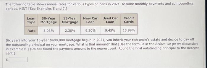 Solved The following table shows annual rates for various | Chegg.com
