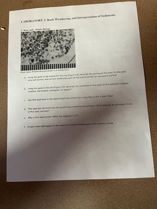 Solved L.ABORATORY 3: Rock Weathering and Interpretation of | Chegg.com