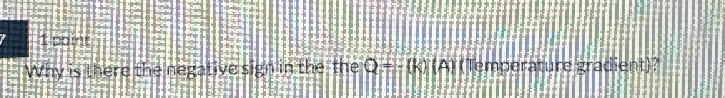 Solved 1 ﻿pointWhy is there the negative sign in the the | Chegg.com