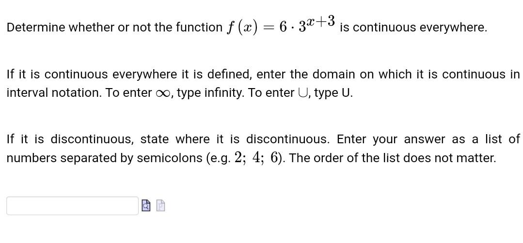 Solved Determine whether or not the function f(x)=6⋅3x+3 is | Chegg.com