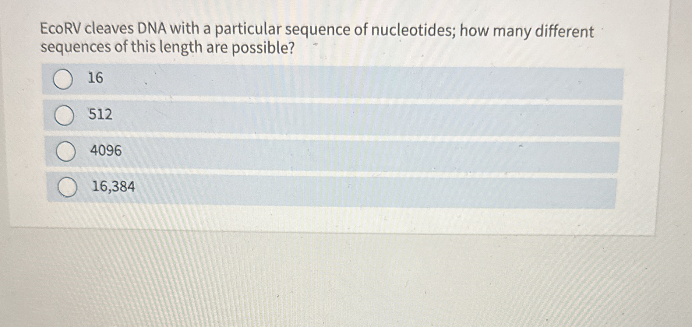 Solved EcoRV cleaves DNA with a particular sequence of | Chegg.com