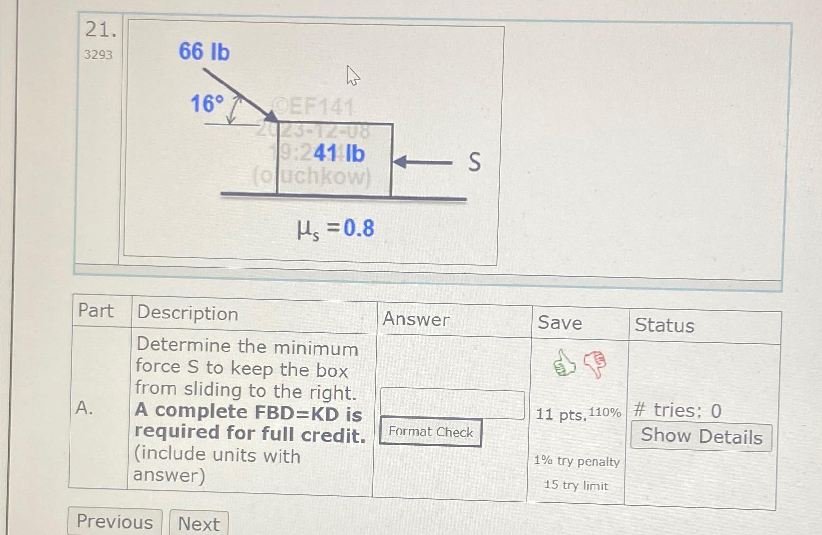Solved Physics box problem | Chegg.com