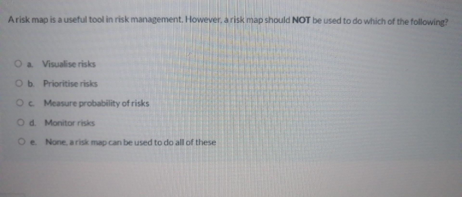 Solved Arisk map is a useful tool in risk management. | Chegg.com