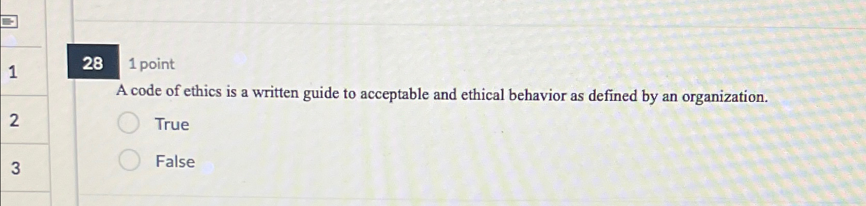 Solved 281 ﻿pointA code of ethics is a written guide to | Chegg.com