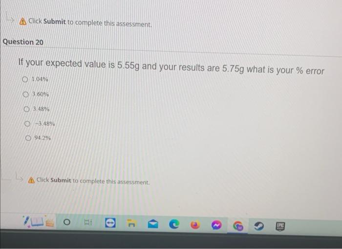 Solved A Click Submit to complete this assessment. lestion | Chegg.com