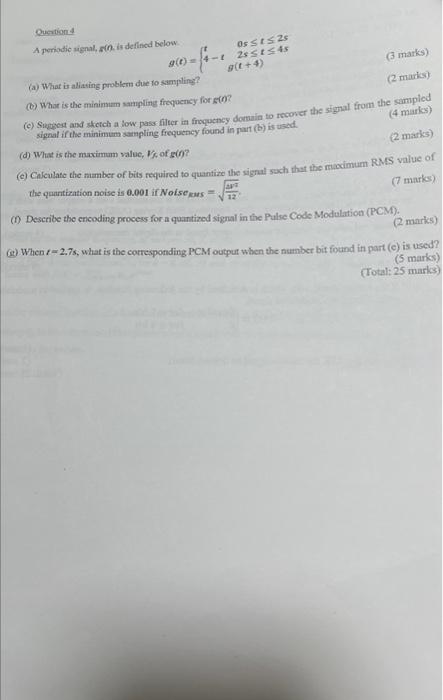 Solved Question 1 An input signal x(t) is fed into a linear | Chegg.com