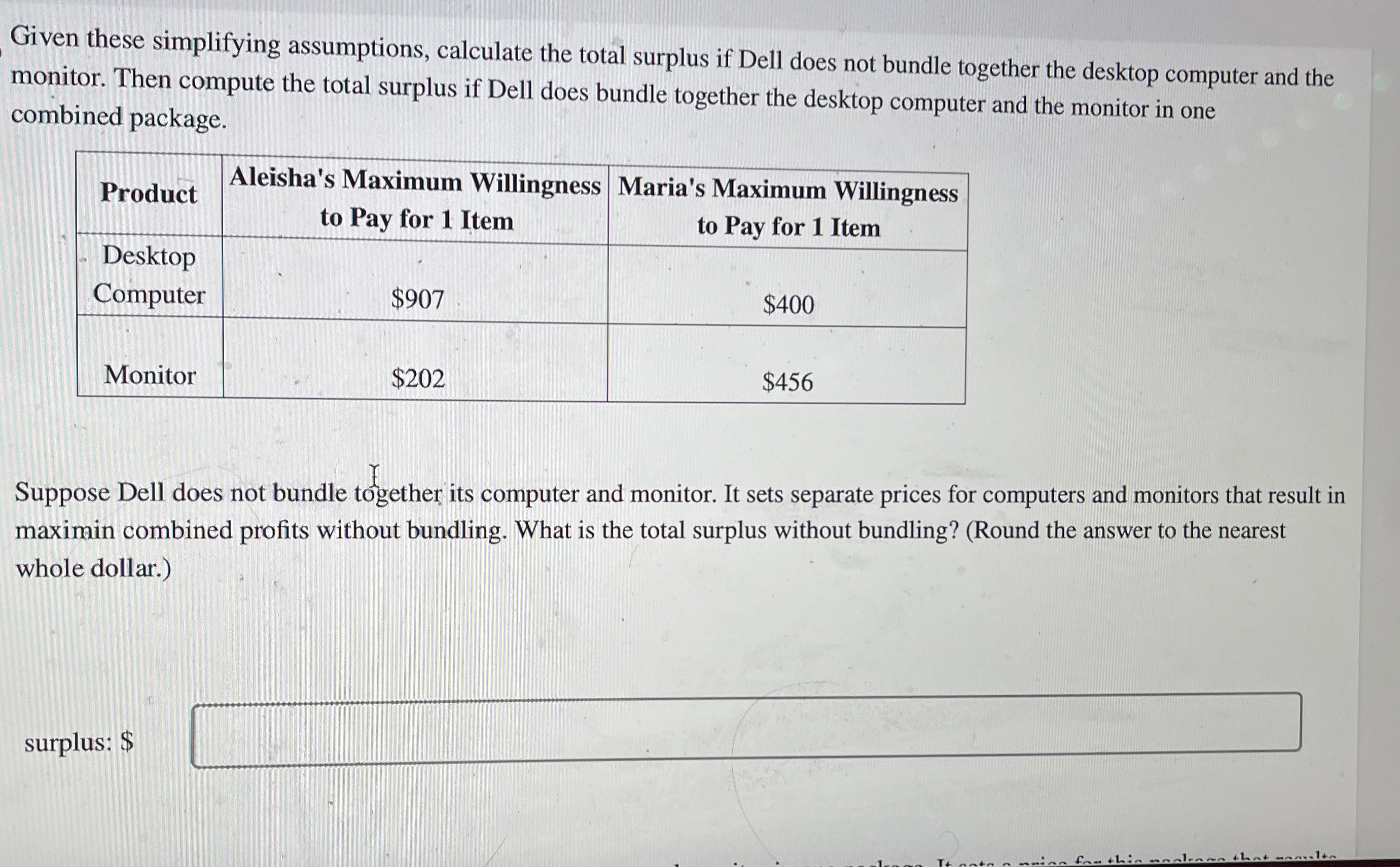 Solved Given these simplifying assumptions, calculate the | Chegg.com
