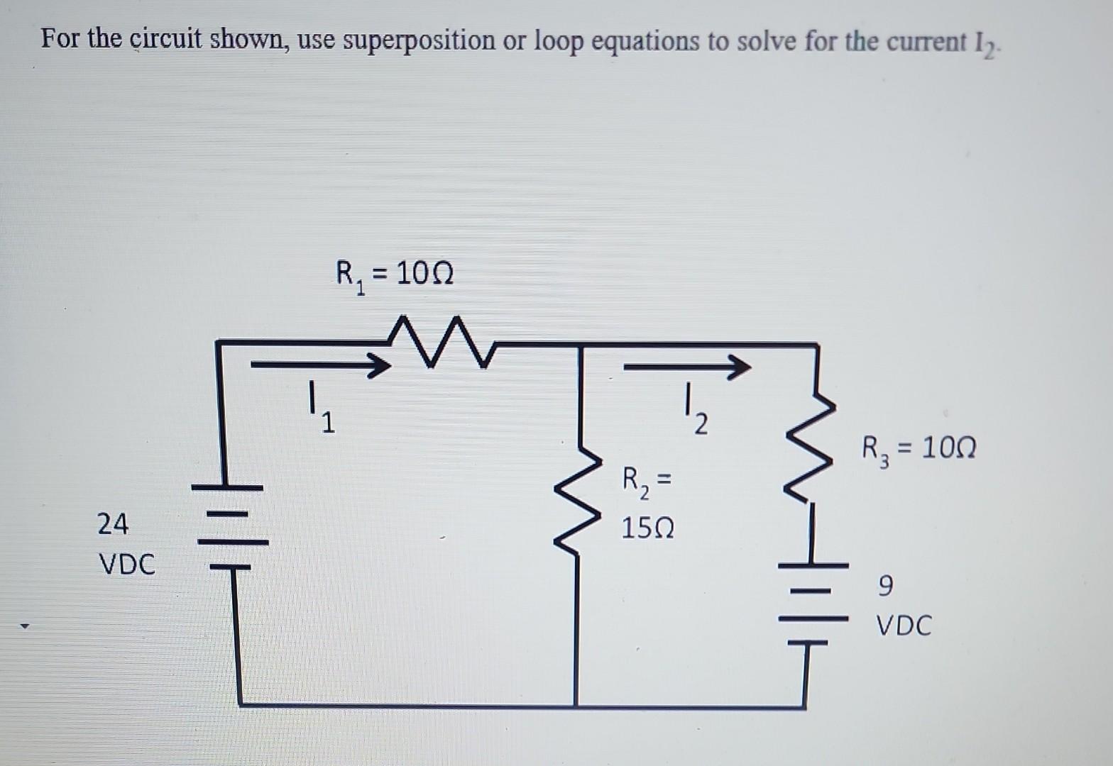 Solved For the circuit shown, use superposition or loop | Chegg.com