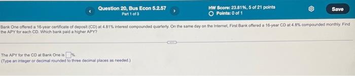 Solved the APY for each CD. Which bank pald a hilgher APn? | Chegg.com