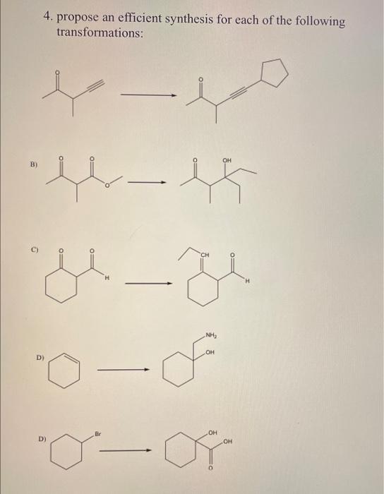 Solved 4. propose an efficient synthesis for each of the | Chegg.com