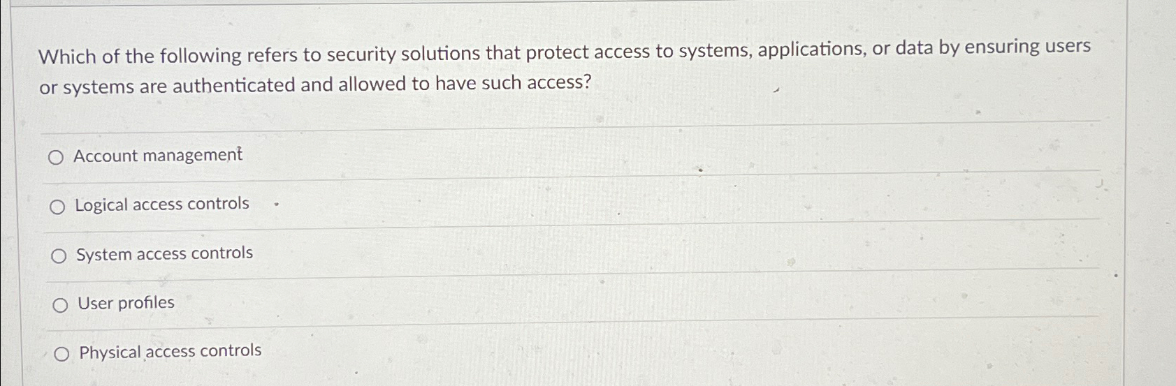 Solved Which of the following refers to security solutions | Chegg.com
