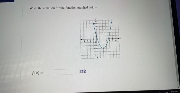 Solved Write the equation for the function graphed below. | Chegg.com