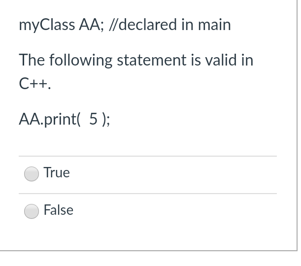 Solved Question 17 1.5 pts Given the declaration class | Chegg.com Solved Question 17 1.5 pts Given the declaration class | Chegg.com