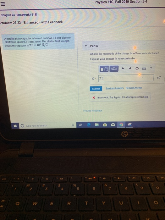 Solved Physics 11C, Fall 2019 Section 3-4 Chapter 23 | Chegg.com