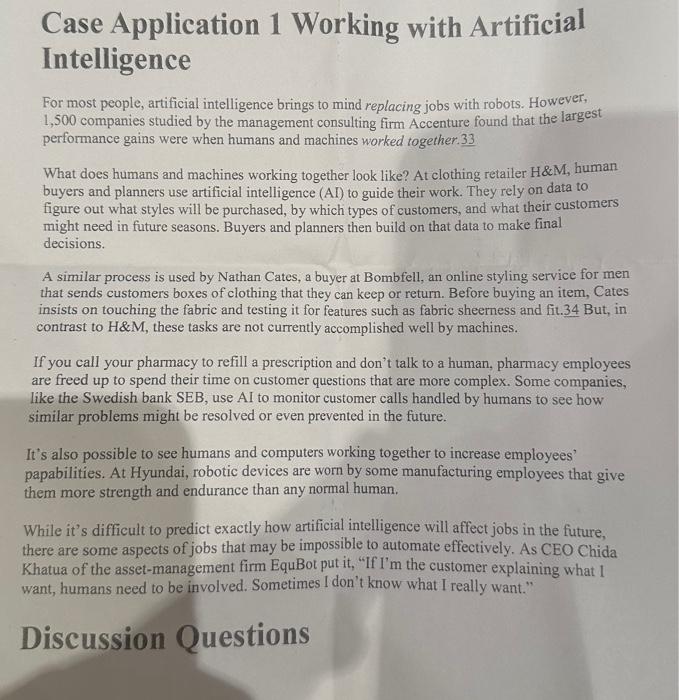 Solved Intelligence For most people, artificial intelligence | Chegg.com