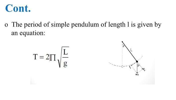 Solved Period of a Pendulum (Motion Sensor) Mechanics: | Chegg.com
