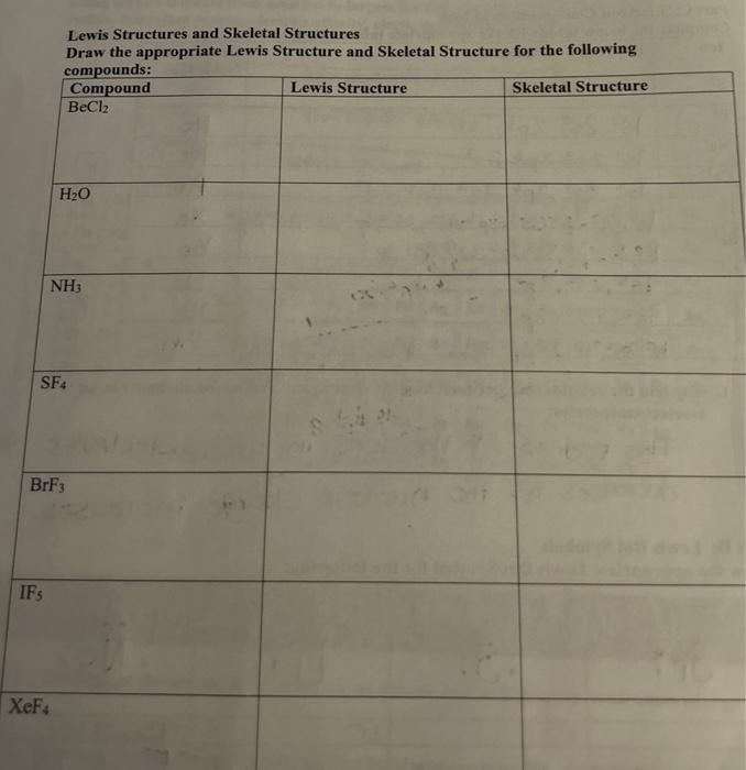 Solved Lewis Structures and Skeletal Structures Draw the | Chegg.com