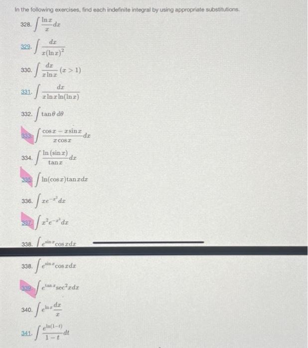 Solved In the following exercises, find each indefinite | Chegg.com