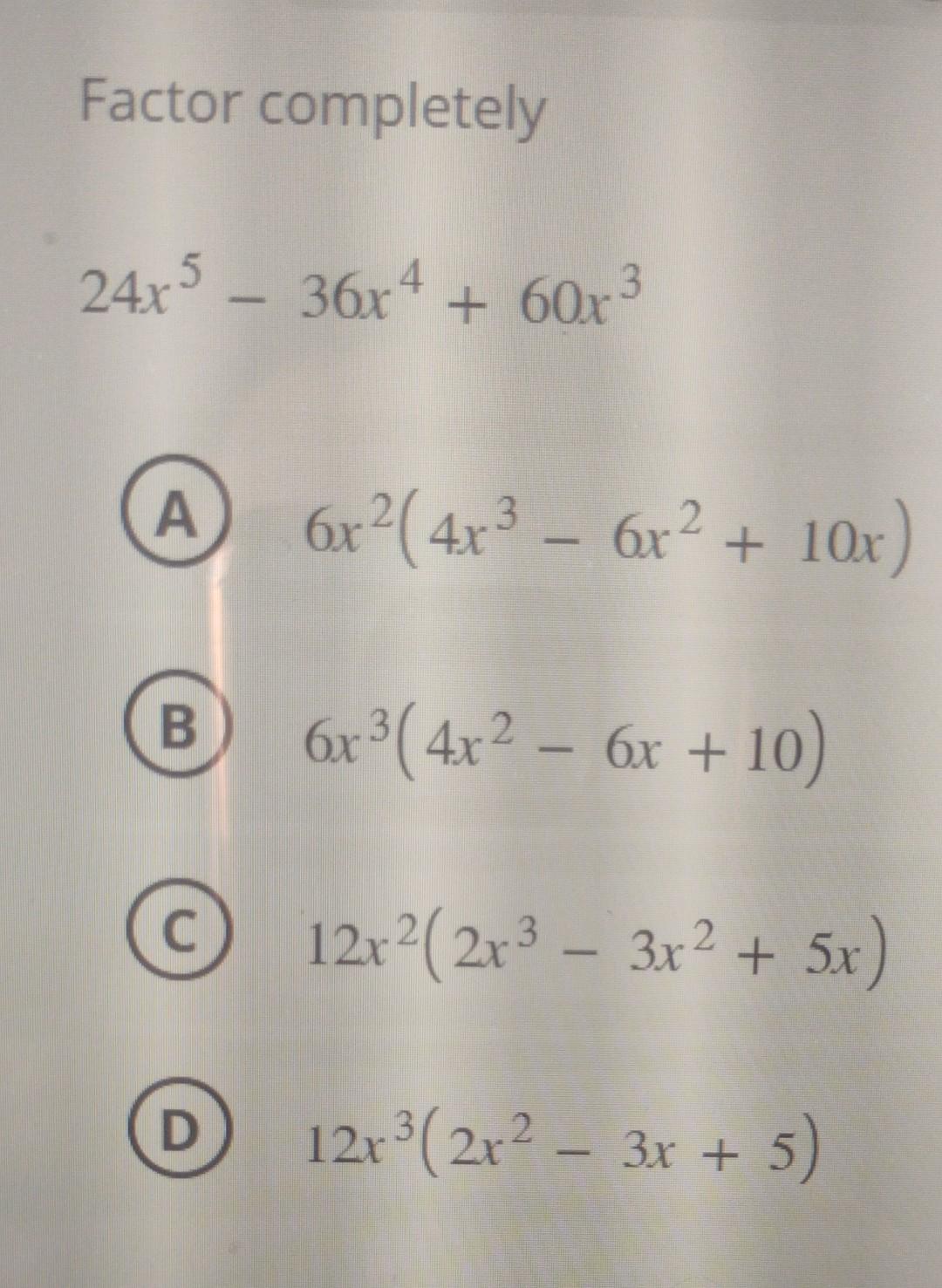 Solved Factor completely | Chegg.com