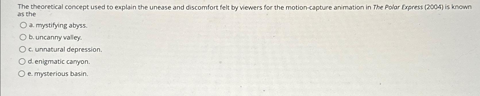 Solved The theoretical concept used to explain the unease | Chegg.com