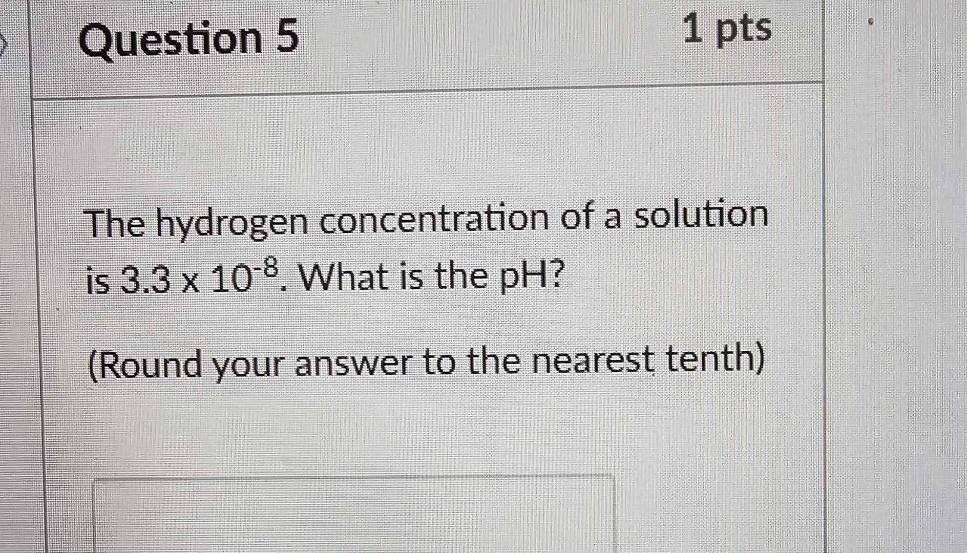 Solved Question 51 ﻿ptsThe hydrogen concentration of a | Chegg.com