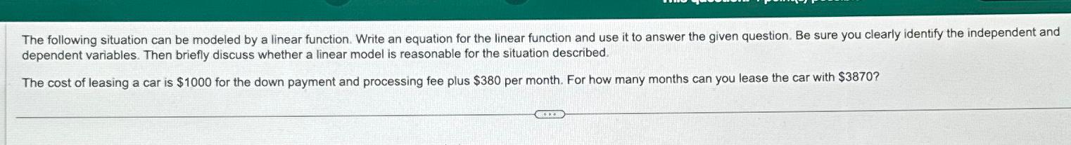 Solved The following situation can be modeled by a linear | Chegg.com