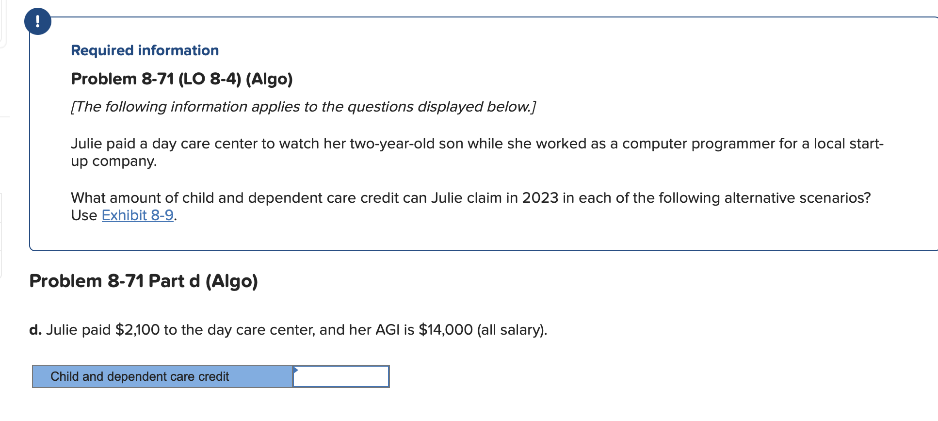 Solved Required informationProblem 8-71 (LO 8-4) (Algo)[The | Chegg.com