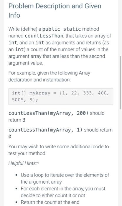 - Write a method that take a arguments and returns no | Chegg.com