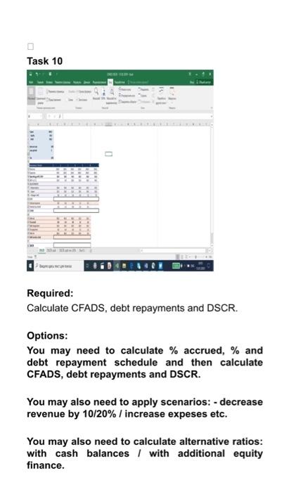 Solved TorosoRequired: Calculate CFADS, debt repayments and | Chegg.com