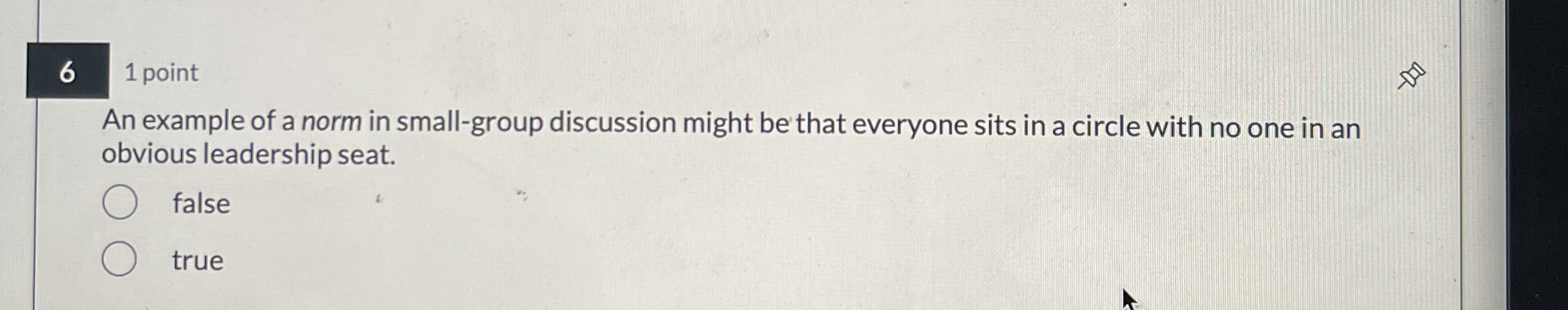 Solved 6 1 ﻿pointAn example of a norm in small-group | Chegg.com