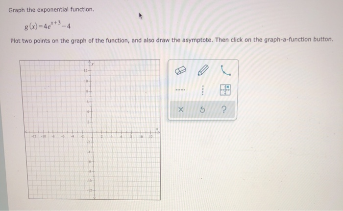 Solved Graph the exponential function. 8(x) = 4e*+3_4 Plot | Chegg.com