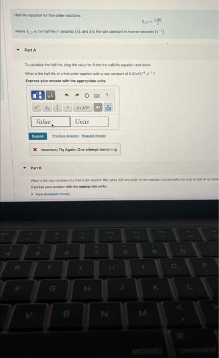Solved Hall whe equavion for fret order teactions: ty | Chegg.com