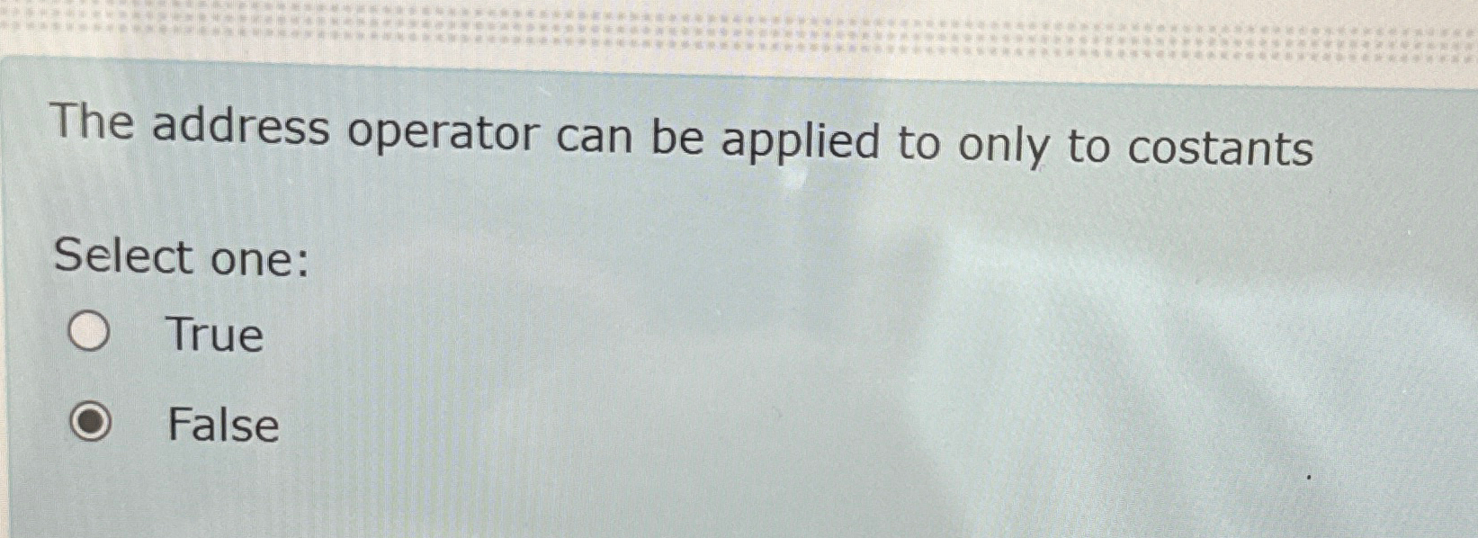 Solved The address operator can be applied to only to | Chegg.com