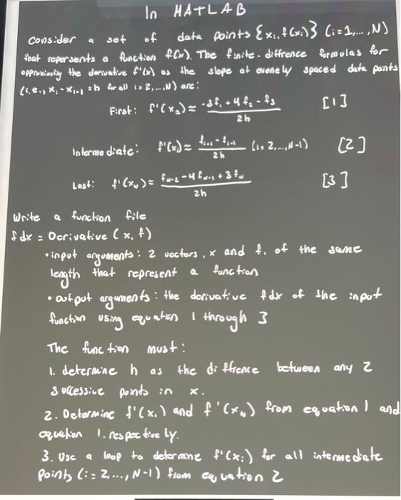 Solved lnHA+LAB consider a set of data points | Chegg.com