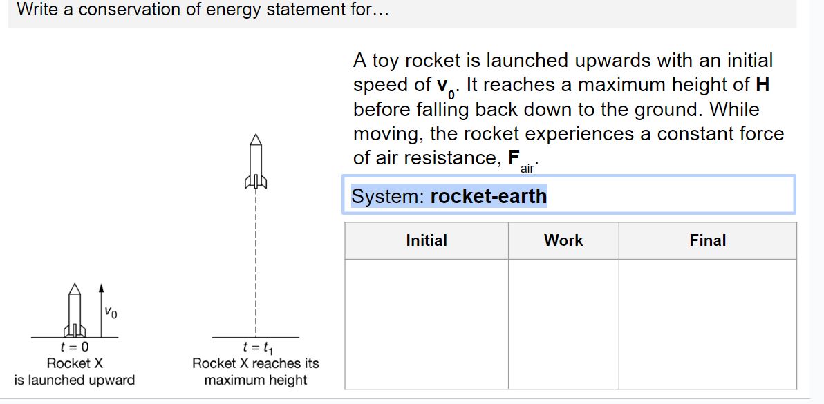 Solved A toy rocket is launched upwards with an initial | Chegg.com