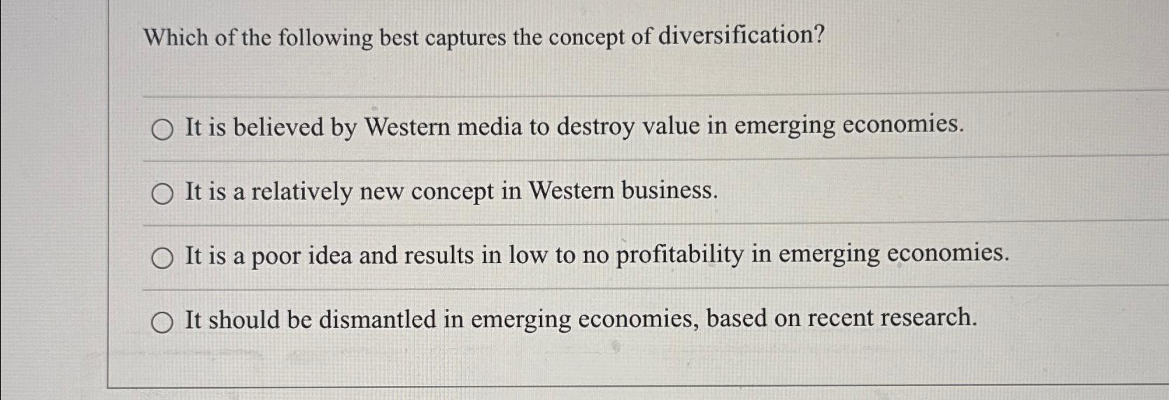 Solved Which of the following best captures the concept of | Chegg.com