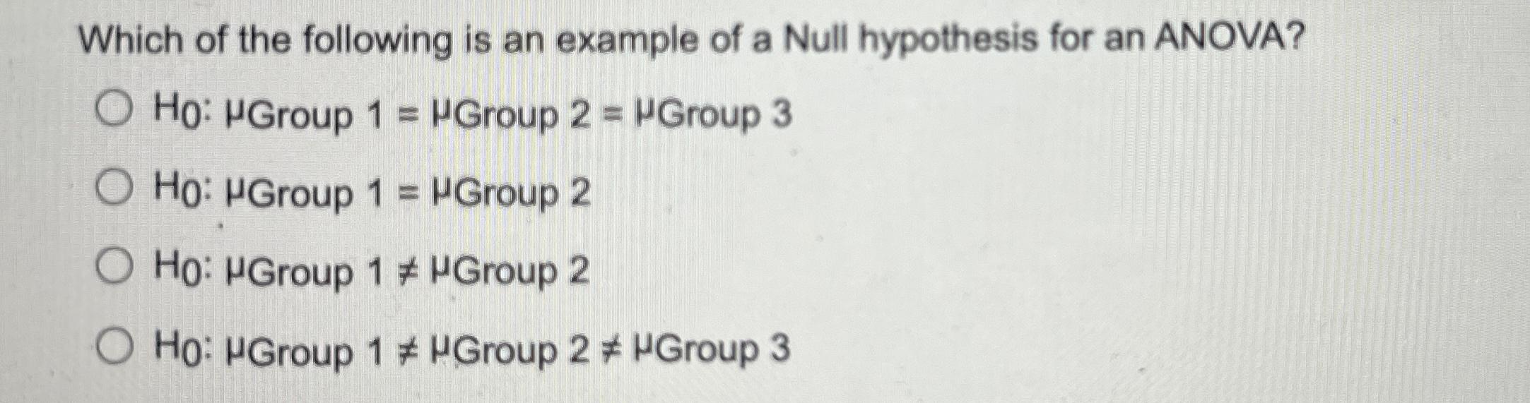 Solved Which of the following is an example of a Null | Chegg.com