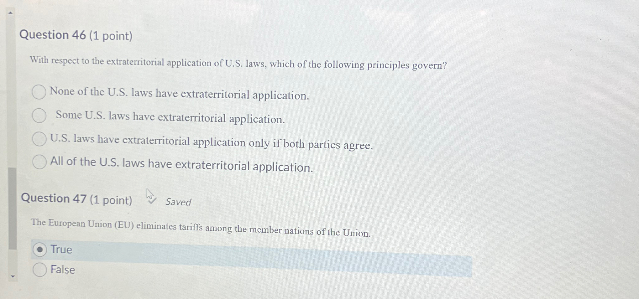 Solved Question 46 (1 ﻿point)With respect to the | Chegg.com