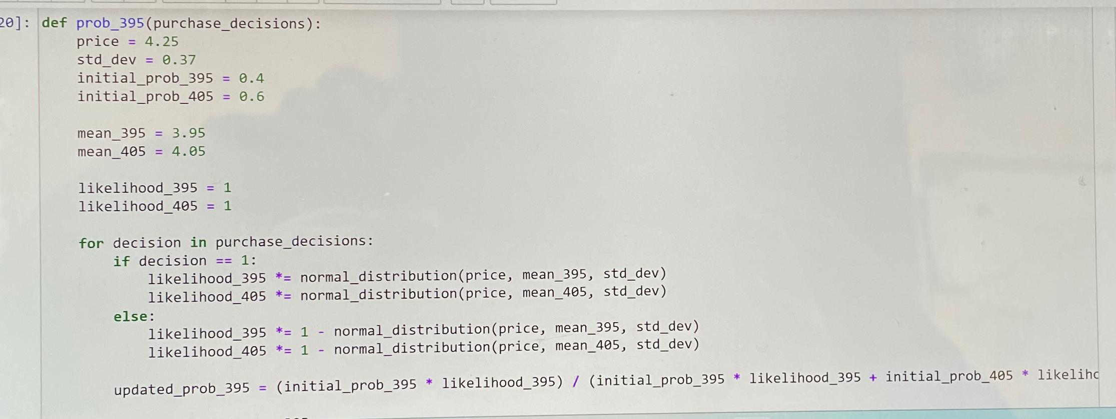 Solved def prob_395(purchase_decisions):price =4.25std_dev | Chegg.com
