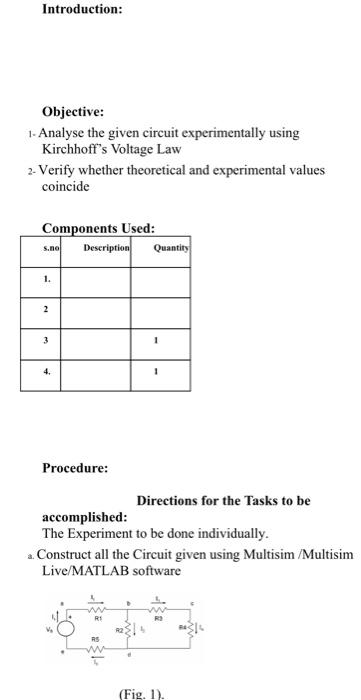Solved Introduction: Objective: 1-Analyse the given circuit | Chegg.com