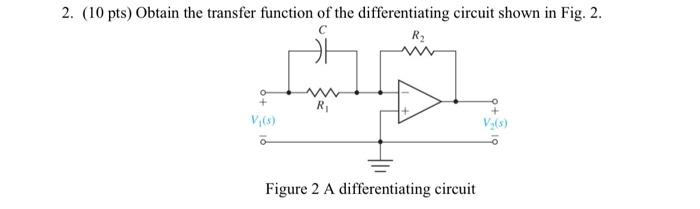 Solved Figure 2 A differentiating circuit | Chegg.com