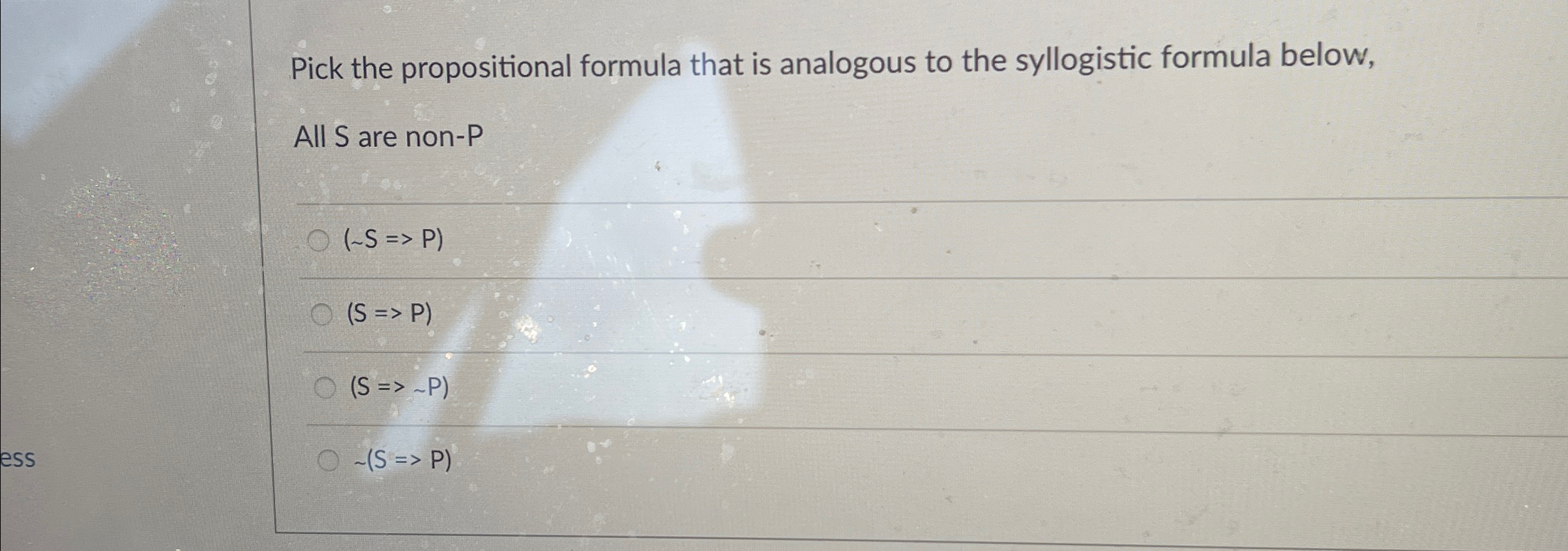 Solved Pick the propositional formula that is analogous to | Chegg.com