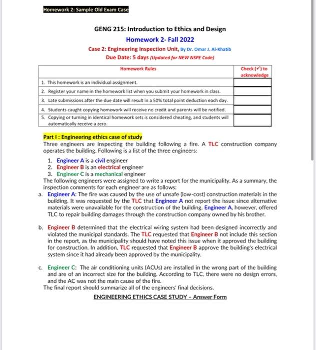 Solved GENG 215: Introduction to Ethics and Design Homework | Chegg.com