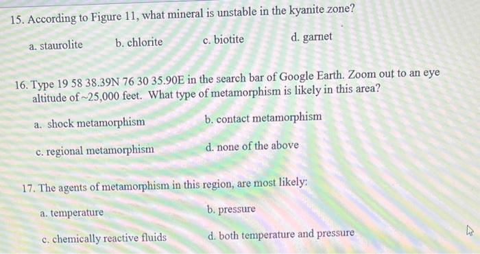 Solved 2000( )1. A possible protolith for Sample M is: a. | Chegg.com