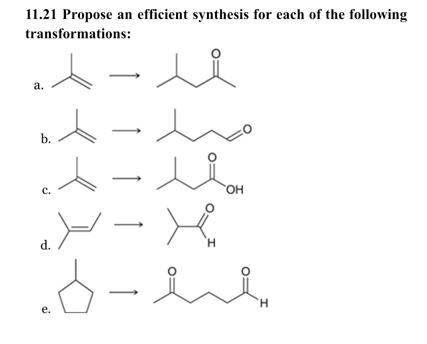 Solved 11.21 ﻿Propose an efficient synthesis for each of the | Chegg.com