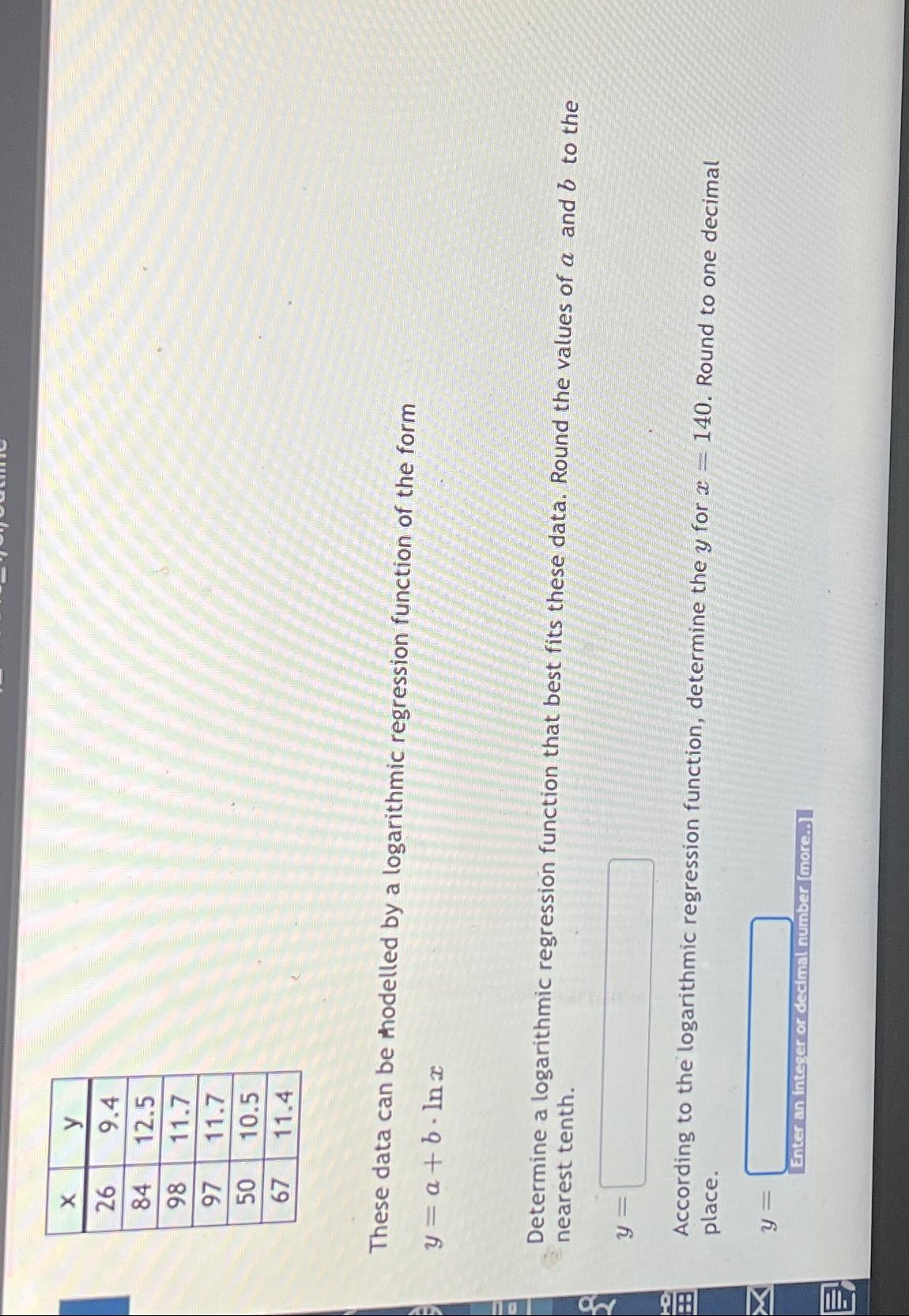 Solved \table[[x,y | Chegg.com