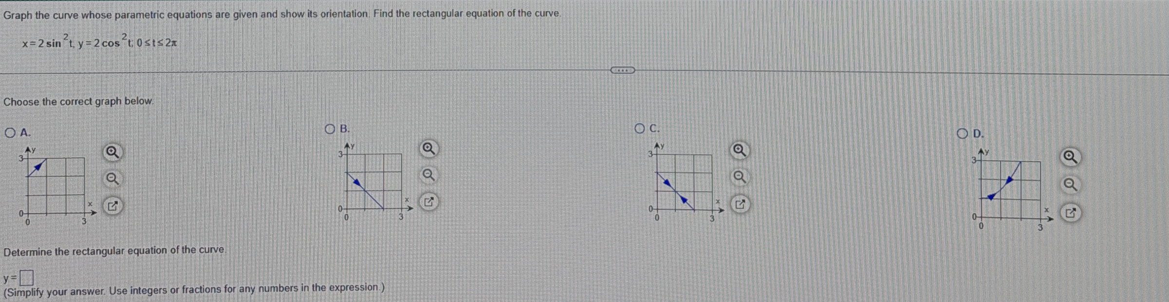 Solved Graph the curve whose parametric equations are given | Chegg.com