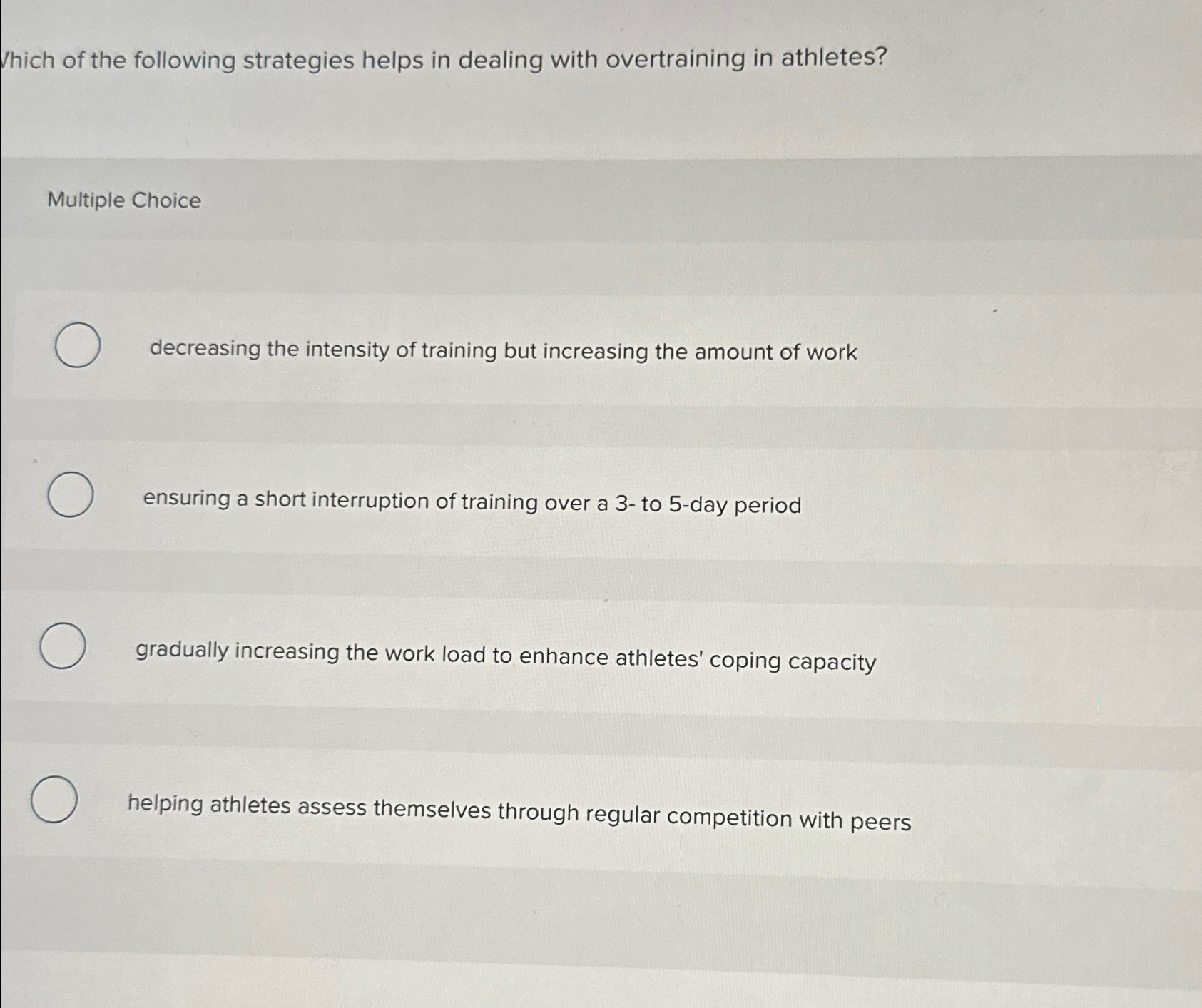 Solved Which of the following strategies helps in dealing | Chegg.com