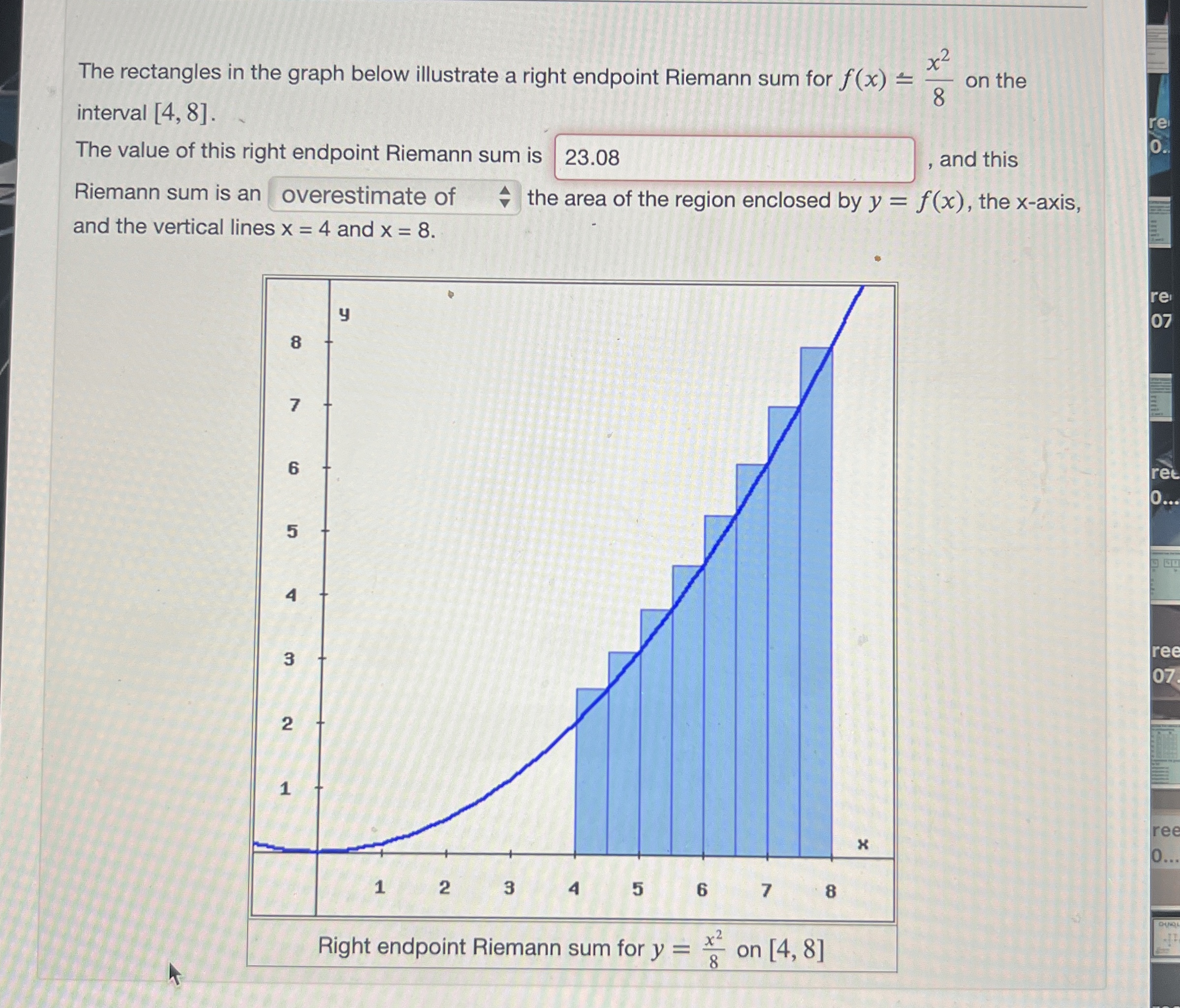 Solved The rectangles in the graph below illustrate a right | Chegg.com